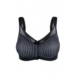 Beauty Stripe Front Fastening Bra - Black/Grey | Berlei